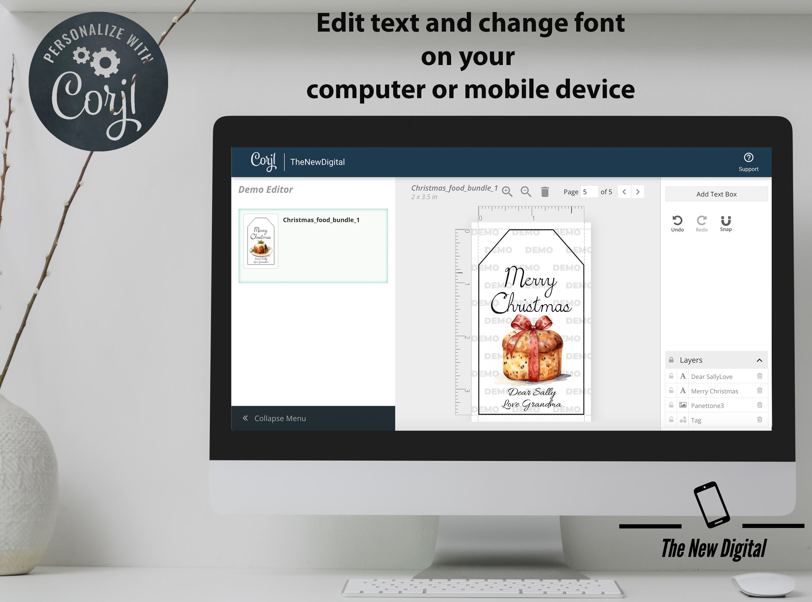 Editable Christmas Favor Tags Holiday Gift Tags Merry Christmas Holiday ...