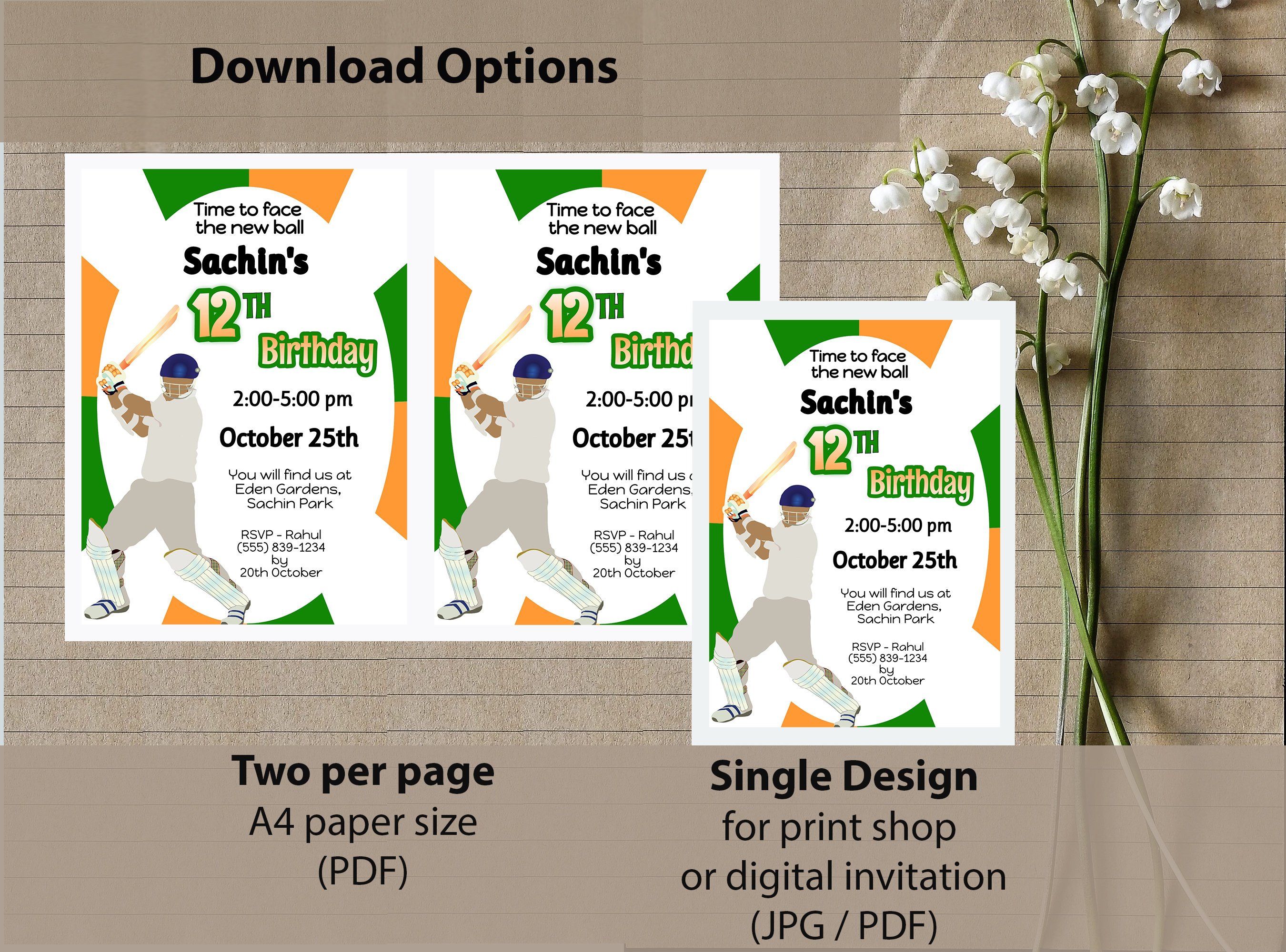 Editable Cricket Invitation, Cricket Birthday Invitation, Cricket ...