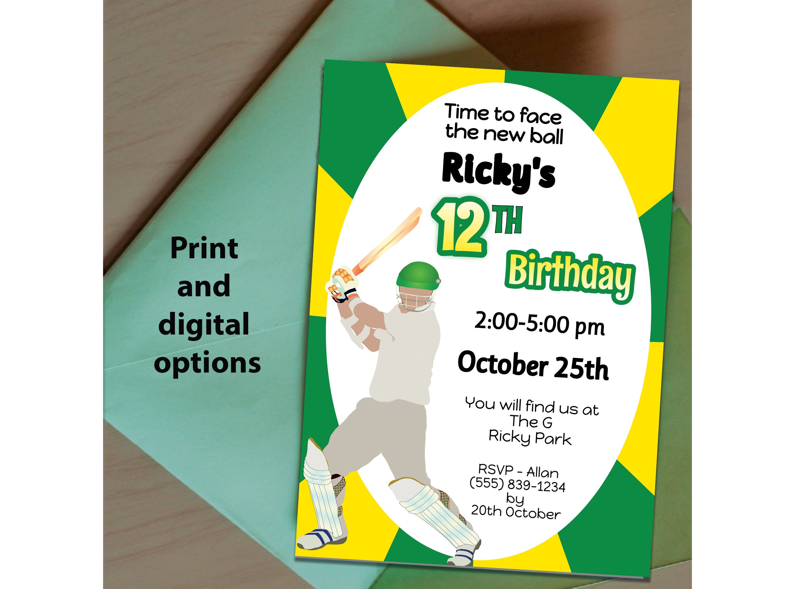 Editable Cricket Invitation, Cricket Birthday Invitation, Cricket ...