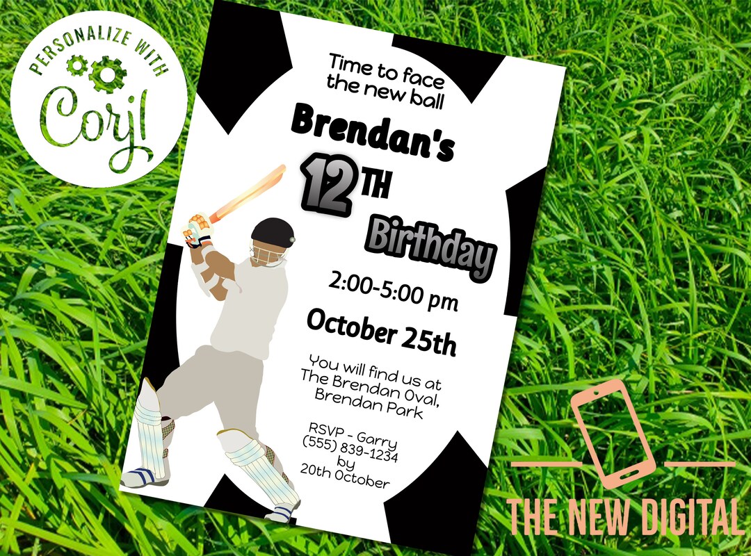 Editable Cricket Invitation, Cricket Birthday Invitation, Cricket ...