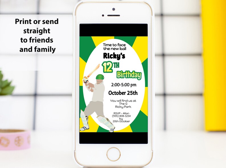 Editable Cricket Invitation, Cricket Birthday Invitation, Cricket ...