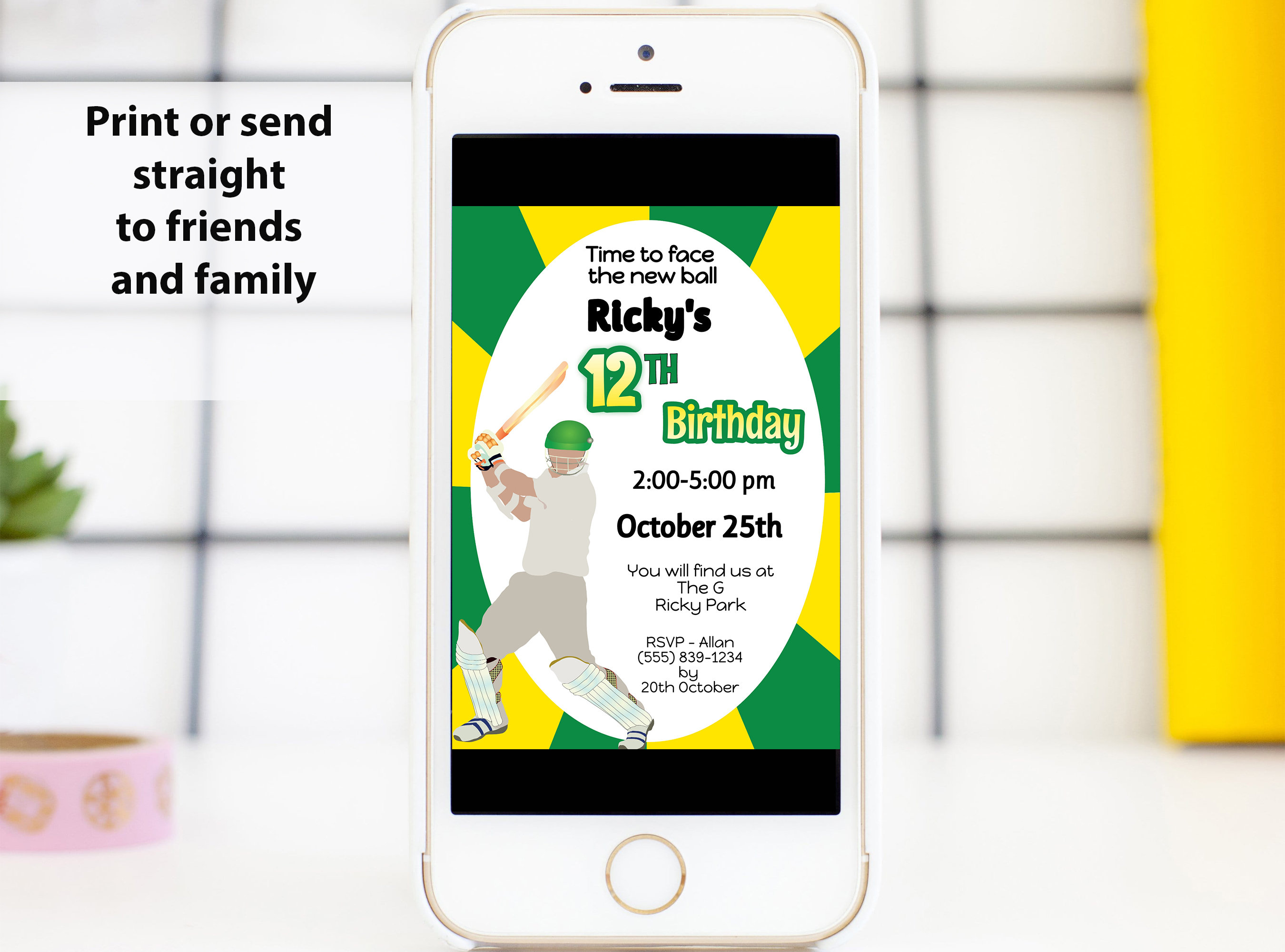 Editable Cricket Invitation, Cricket Birthday Invitation, Cricket ...