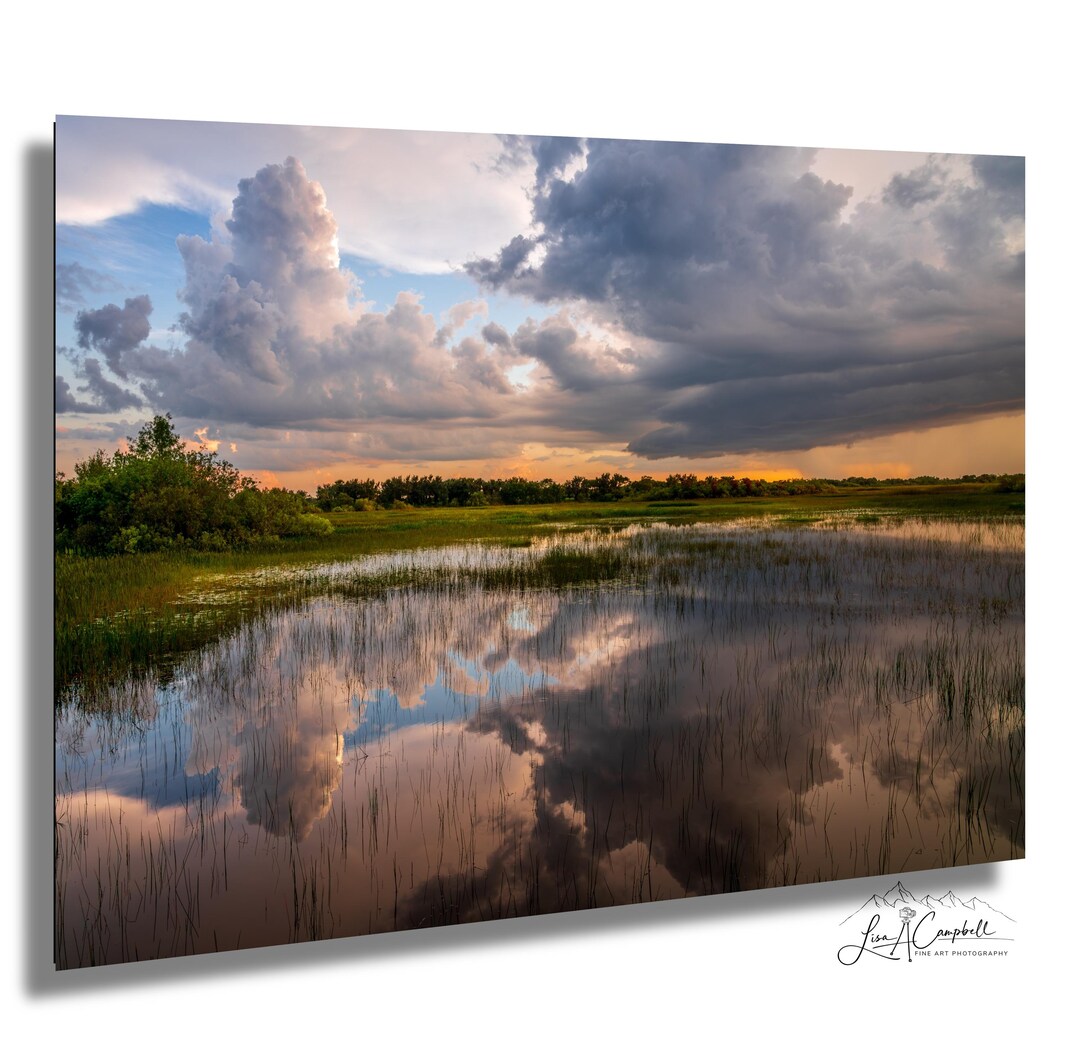 Sunset Storm Florida Wetlands Photograph Print Canvas Acrylic Metal ...