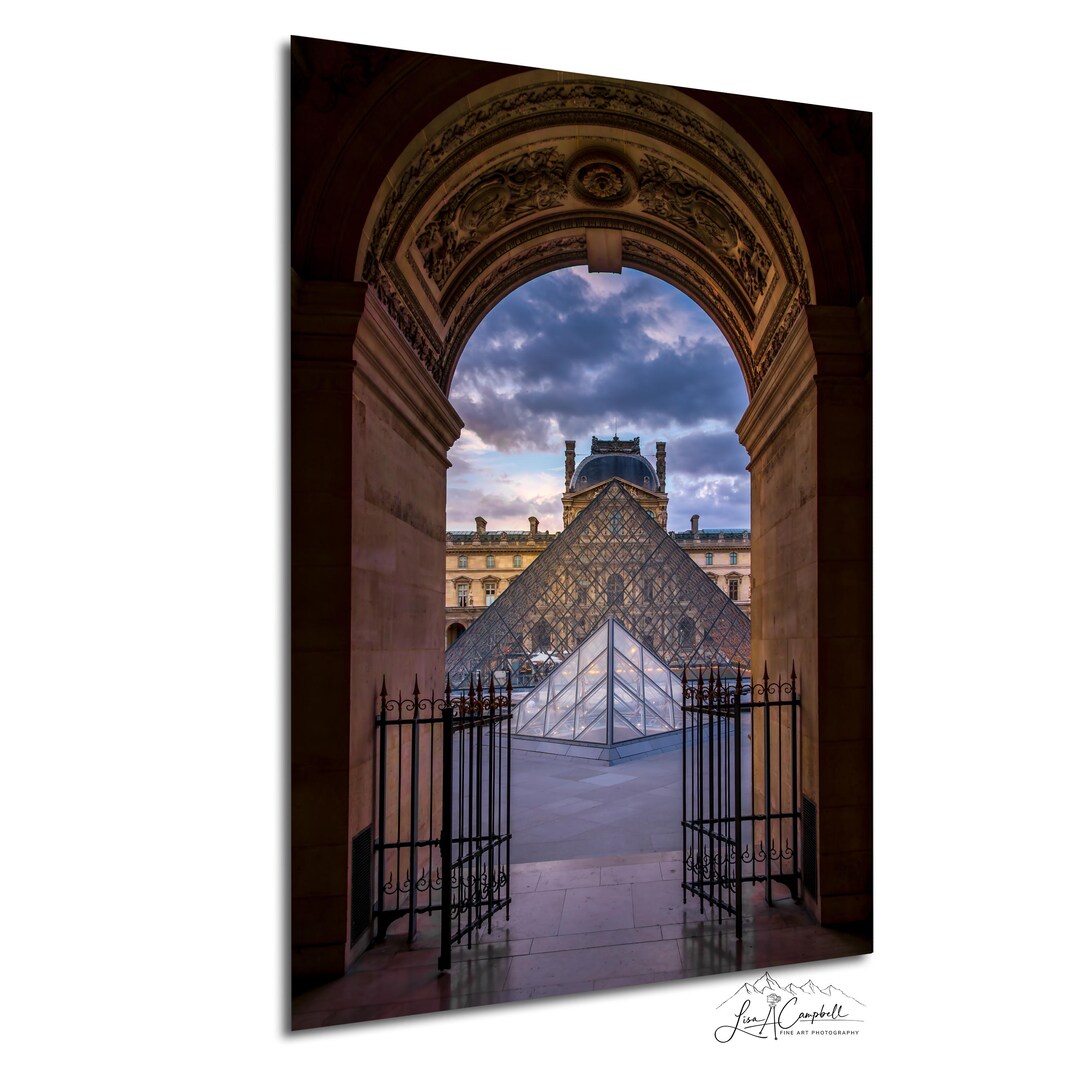 The Louvre Pyramids at Sunset Photo, Paris France, Travel Photography ...