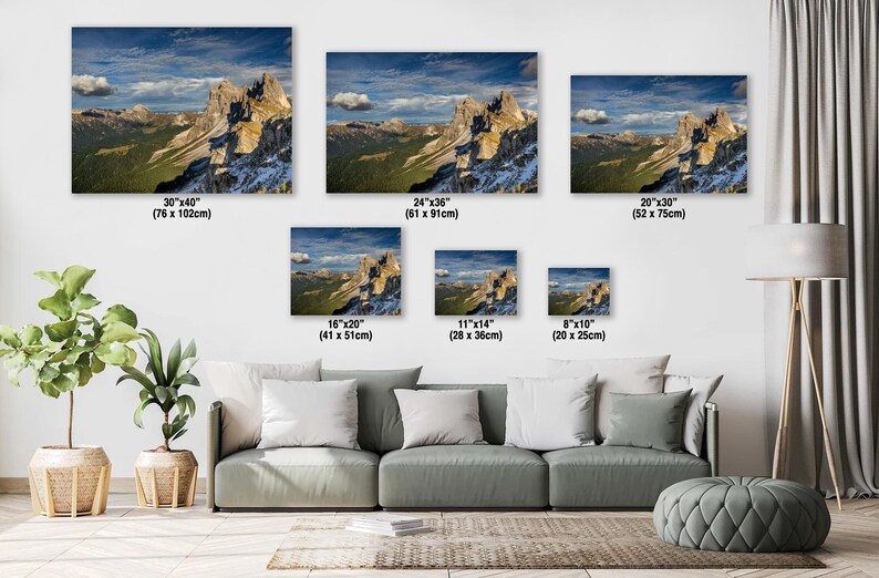 Dolomites Print, Seceda Ridge; Italy Landscape Photography, South Tyrol ...