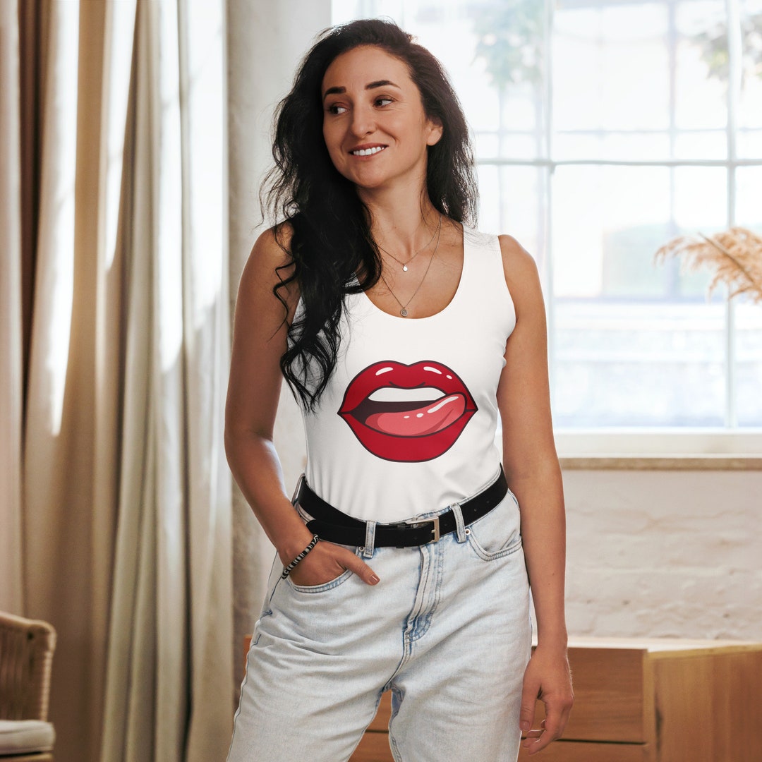 Hot Lips Tank Ladies Summer Festival Beach Top - Etsy