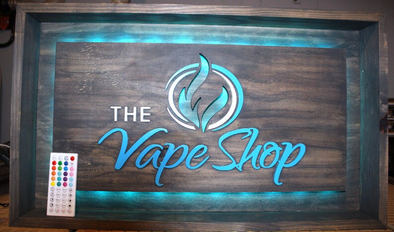 Custom LOGO LED Sign Wood Business Sign With LED Lights - Etsy