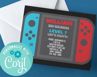 Nintendo switch invitation svg - Etsy Nederland