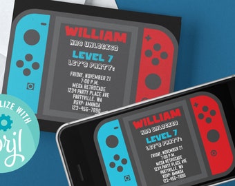 Switch Video Game Birthday Invitation PRINTED - Etsy
