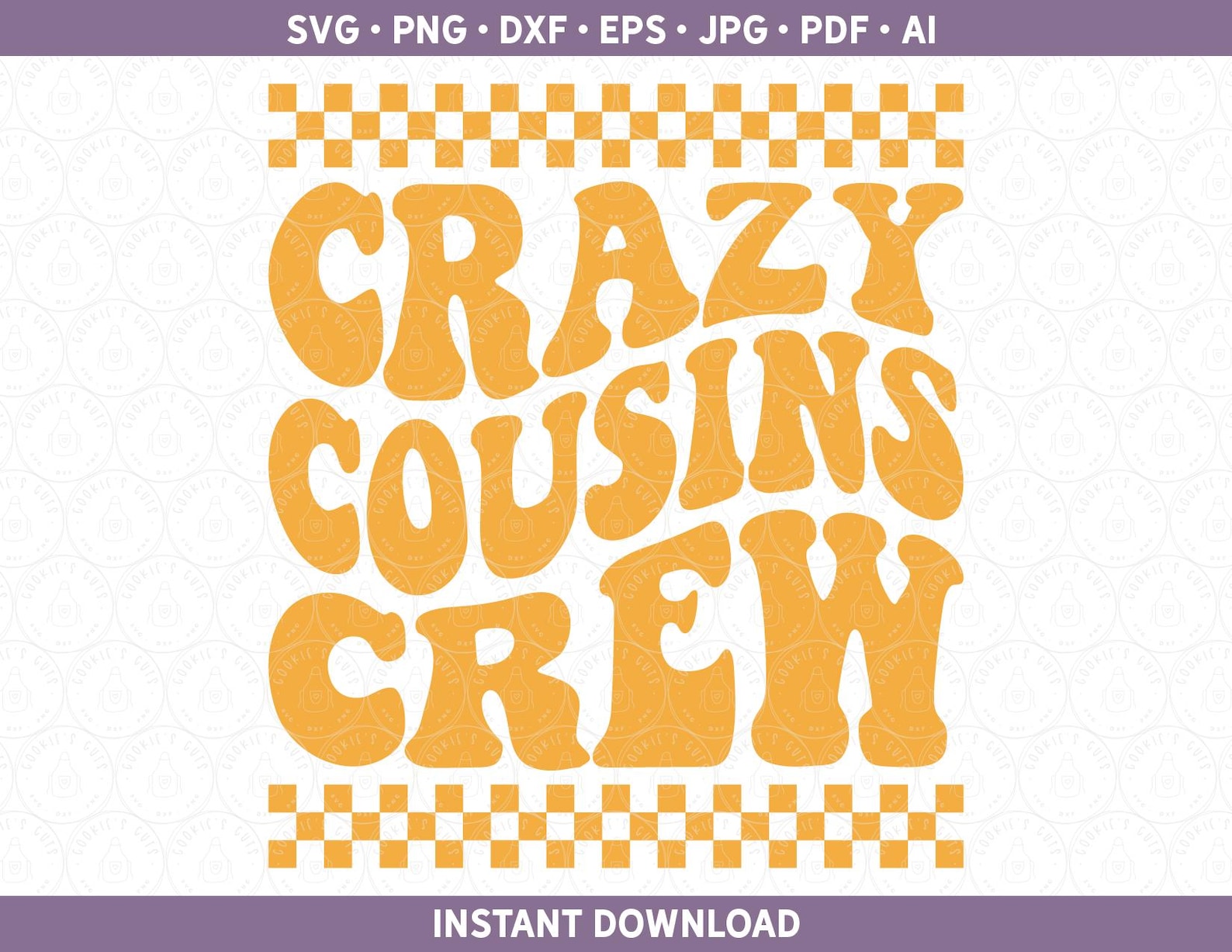 Retro Crazy Cousins Crew SVG Wavy Matching Cousin Shirts Cut File HTV ...