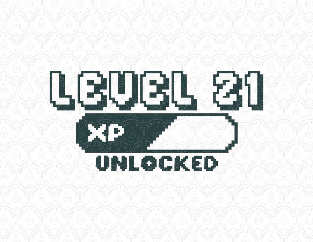 Gamer Birthday SVG LEVEL 21 Unlocked PNG Twenty One 21st Twenty First ...
