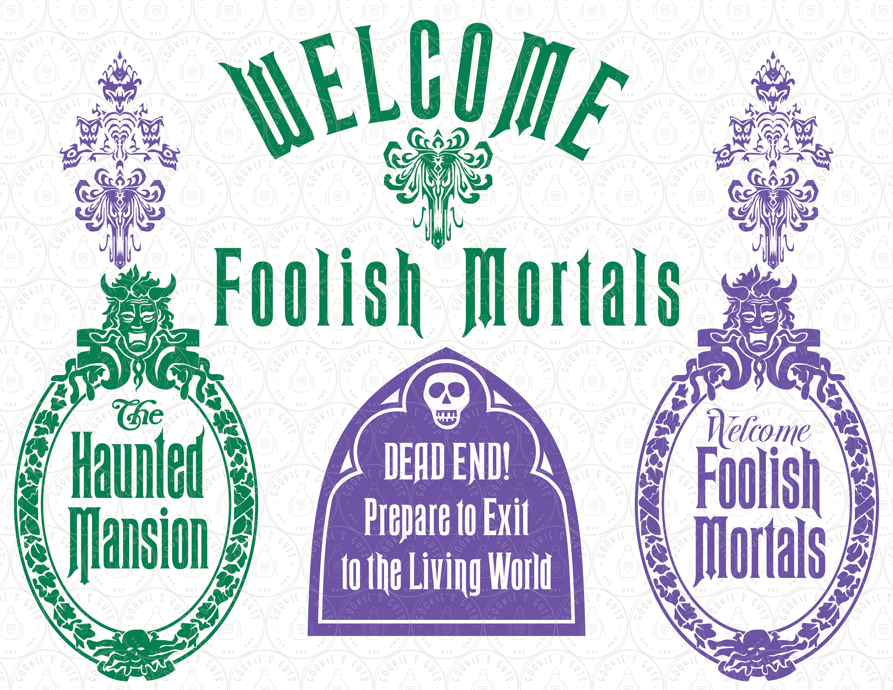 Haunted Mansion Signs SVG DXF PNG Cut Files Pack for - Etsy UK