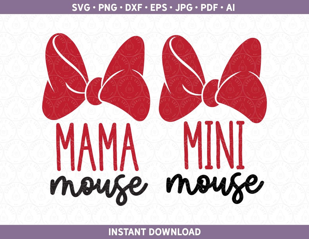 WDW Mama Mouse and Mini Mouse SVG Pack, Minnie Mommy & Me Shirts ...