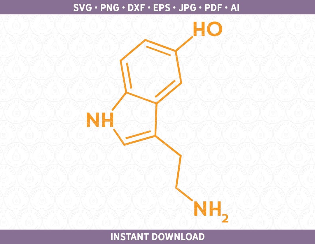 Psychology SVG Serotonin Molecule DXF Psychiatry Neuroscience Neurology ...