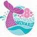 Birthday Mermaid SVG DXF PNG Age Girl Bday Shirt Tail, Seven 8 8th ...