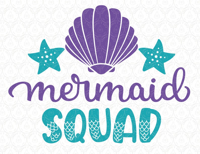 Mermaid Squad SVG PNG DXF Birthday Party Girls Squad Be a - Etsy