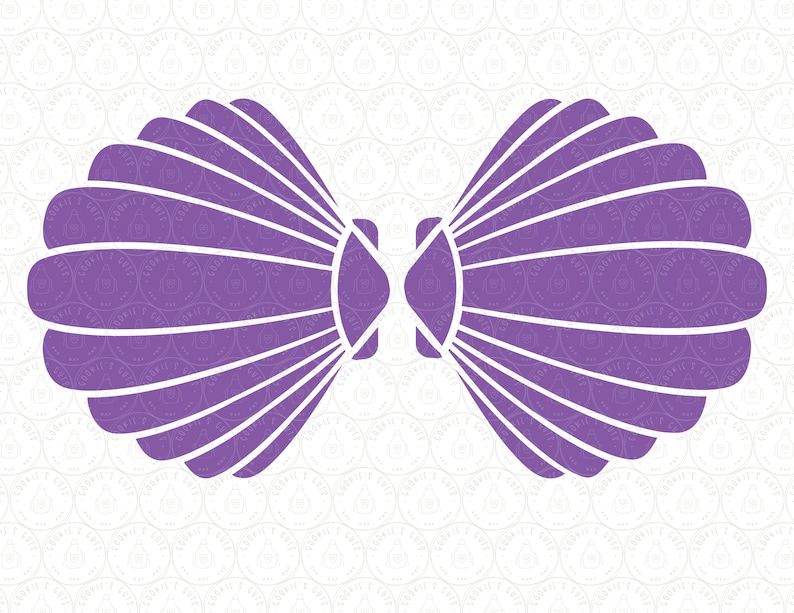 Mermaid Seashells SVG DXF PNG, Seashell Little Mermaid Brassiere Bikini ...