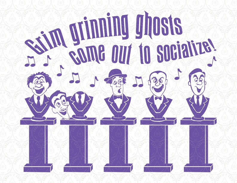 Haunted Mansion SVG | Grim Grinning Ghosts SVG | Singing Busts Cut ...