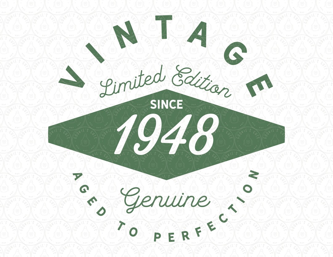 Vintage 1948 SVG DXF PNG Files, Retro Birthday Shirt Svg, 40s Birth ...