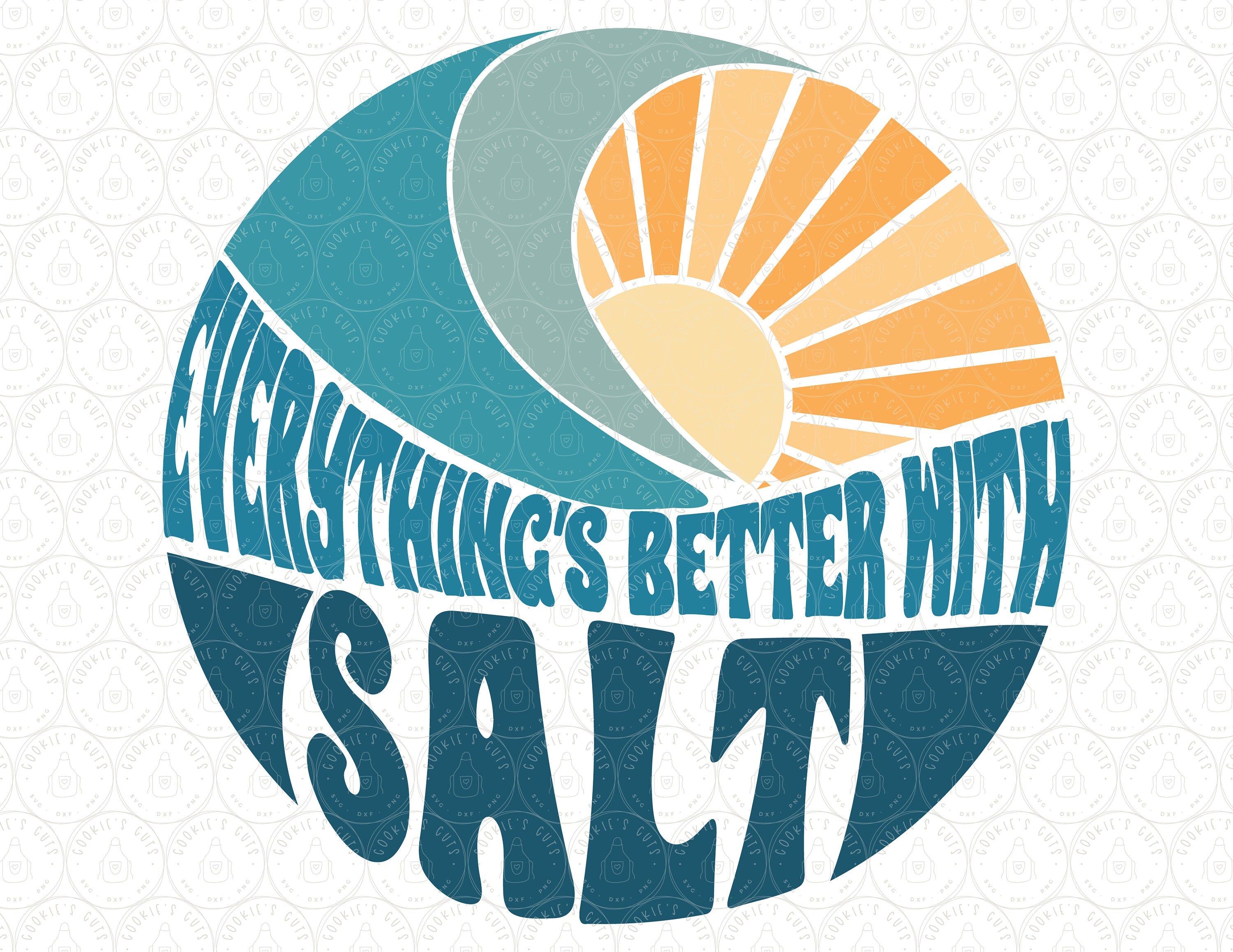 Everything's Better With Salt SVG | Retro Beach Shirt PNG DXF | Vacay ...