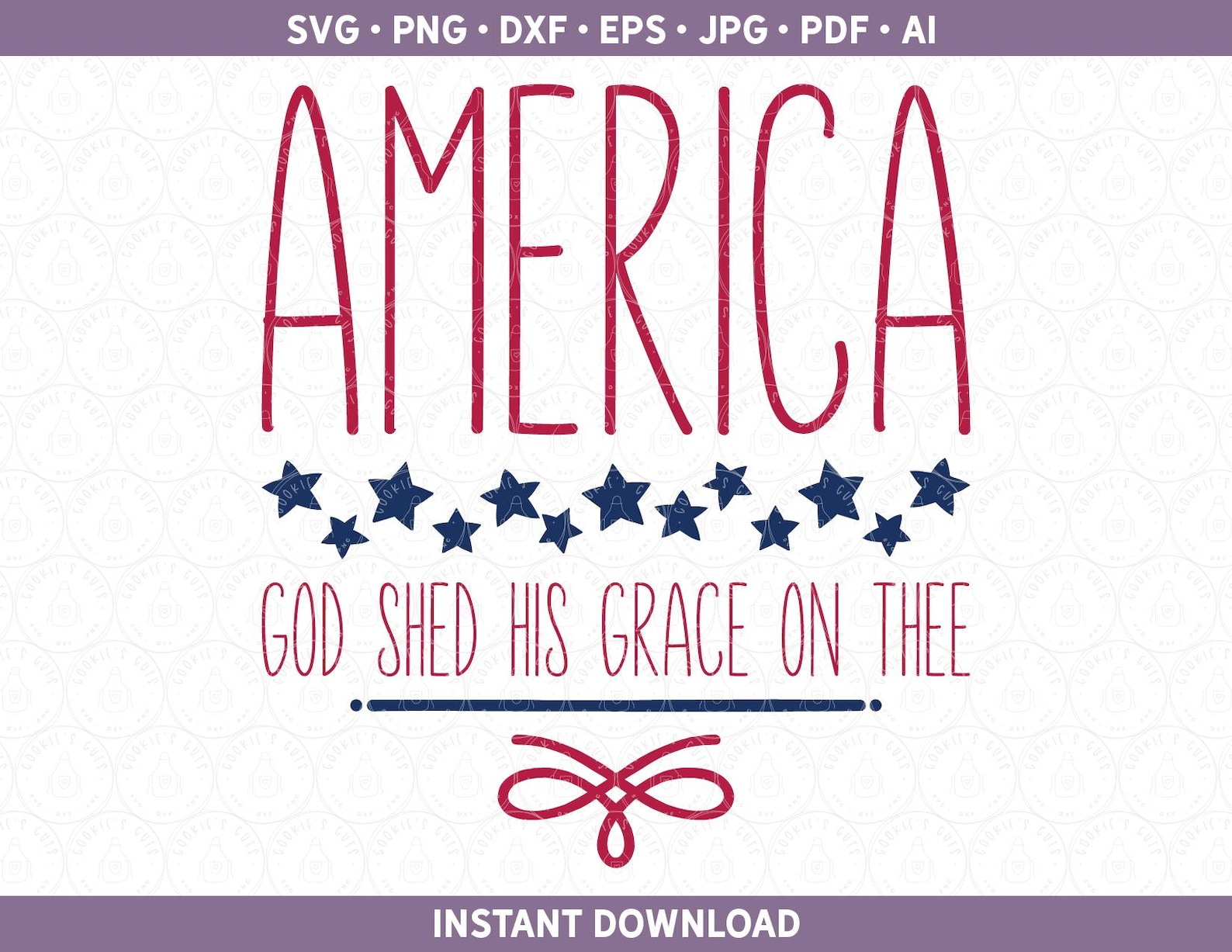America God Shed His Grace on Thee SVG Independence Day 4th of July ...