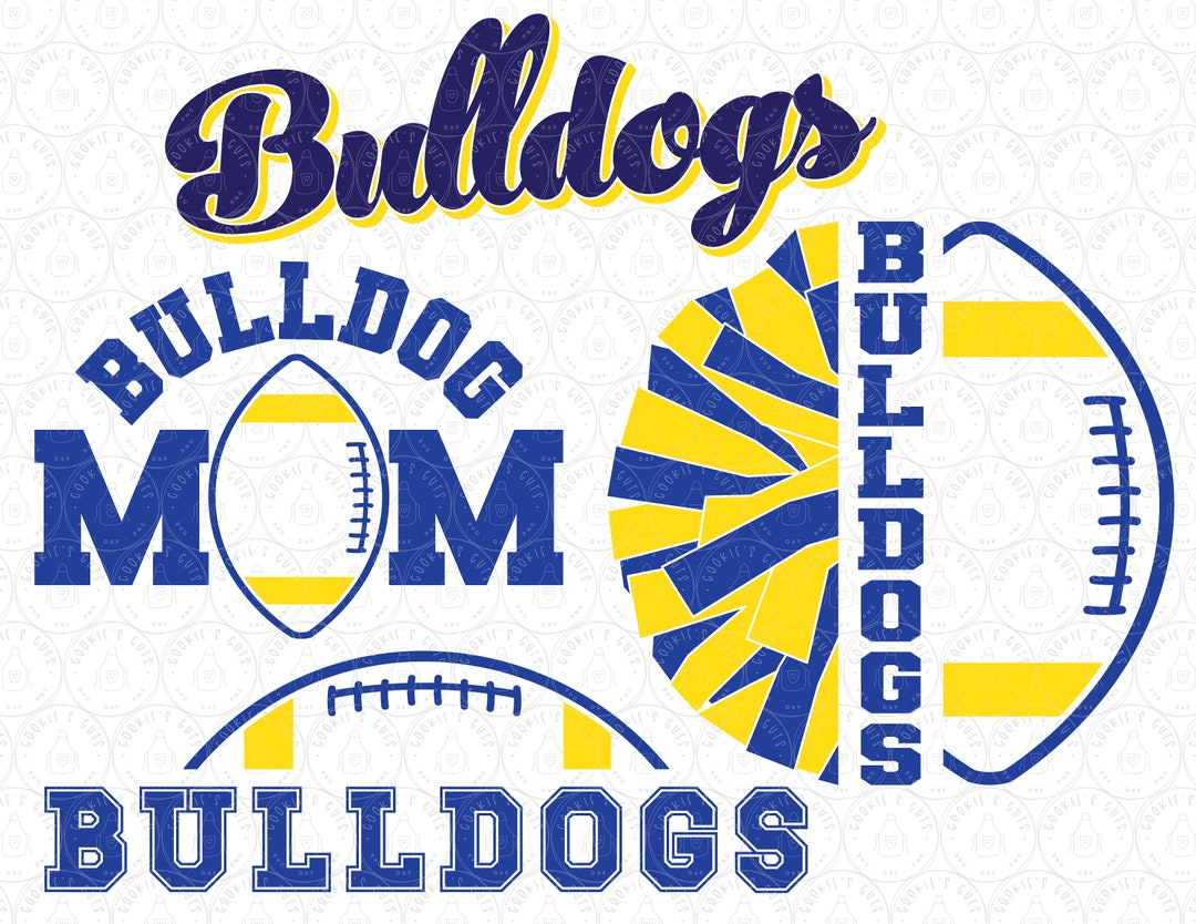 Bulldogs Football SVG / DXF Middle / High School Team Vector Cut Files ...