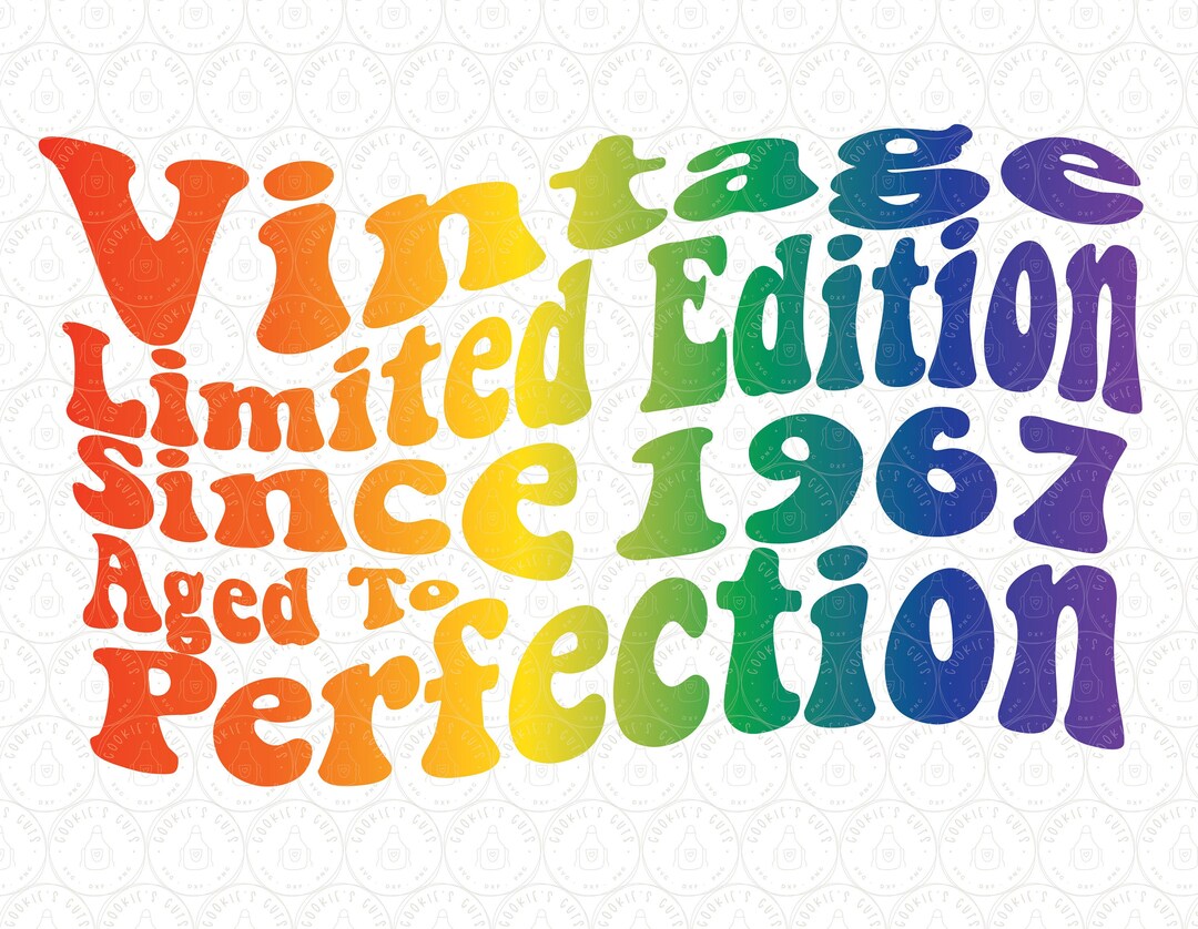 Vintage 1967 SVG DXF PNG Files, Retro Birthday Shirt Svg, 60s Birth ...