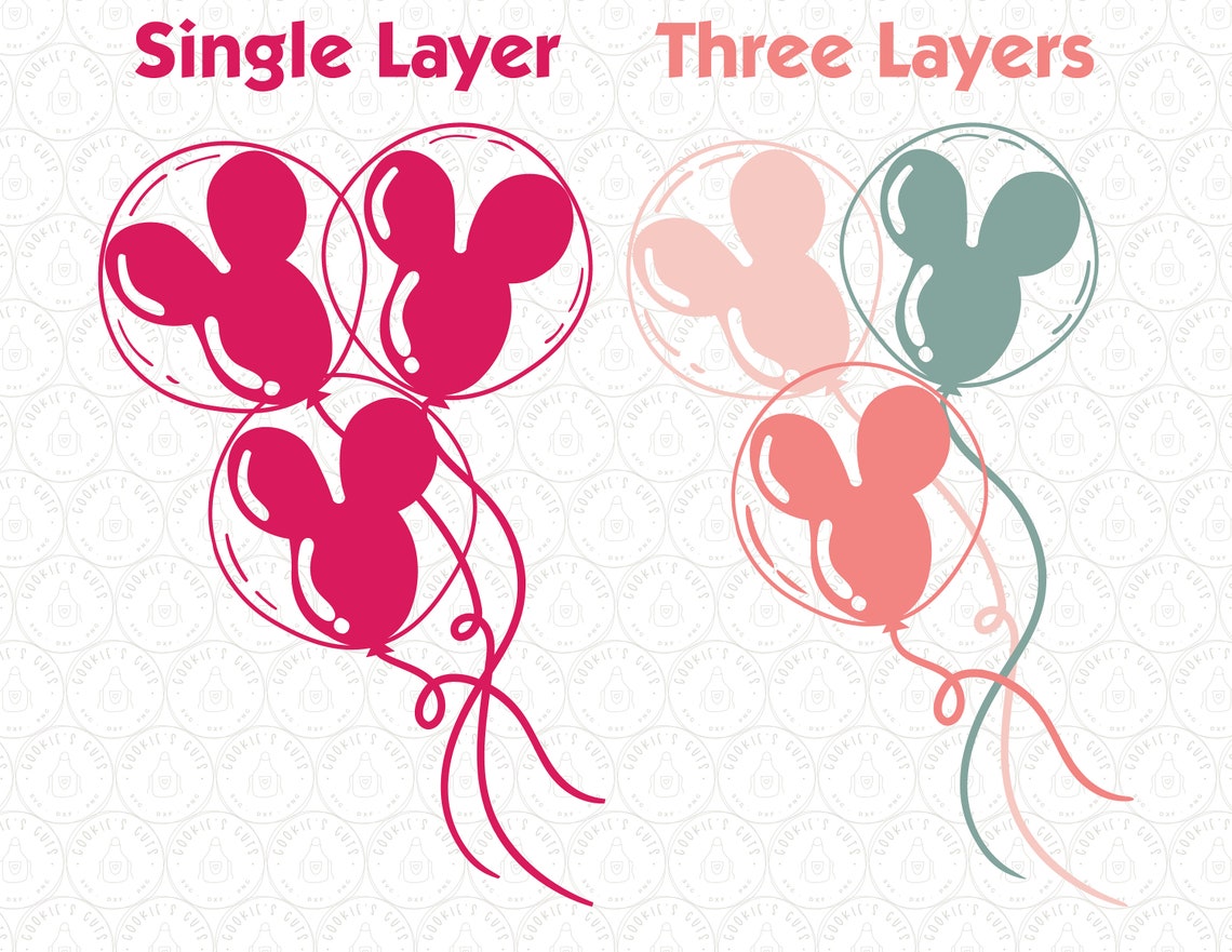 Mickey Balloons Svg | Mouse Balloon Bunch Cut File | Magical Park ...