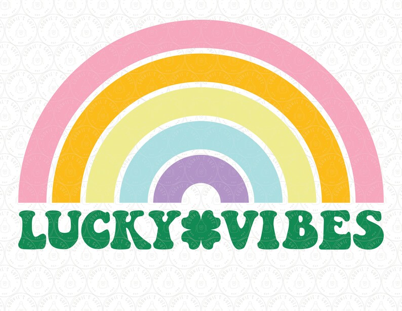 Lucky Vibes SVG PNG | St Patricks Day Rainbow Vector Design Download ...