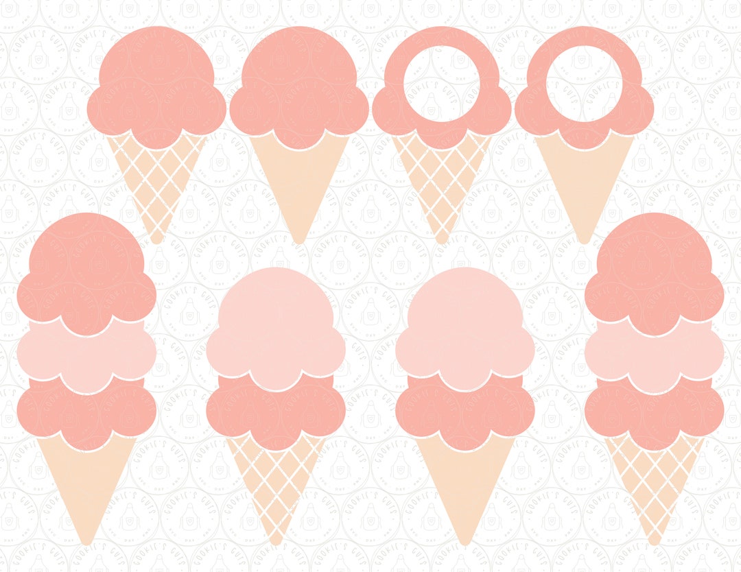 Ice Cream Cone SVG DXF PNG Monogram Design Ice Cream Svg Bundle Single ...