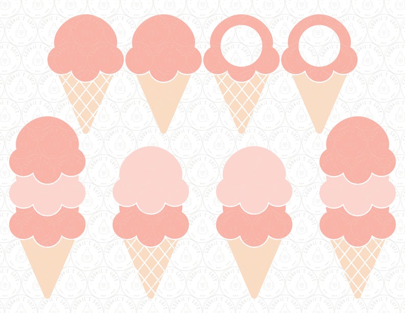 Ice Cream Cone SVG DXF PNG Monogram Design Ice Cream Svg - Etsy