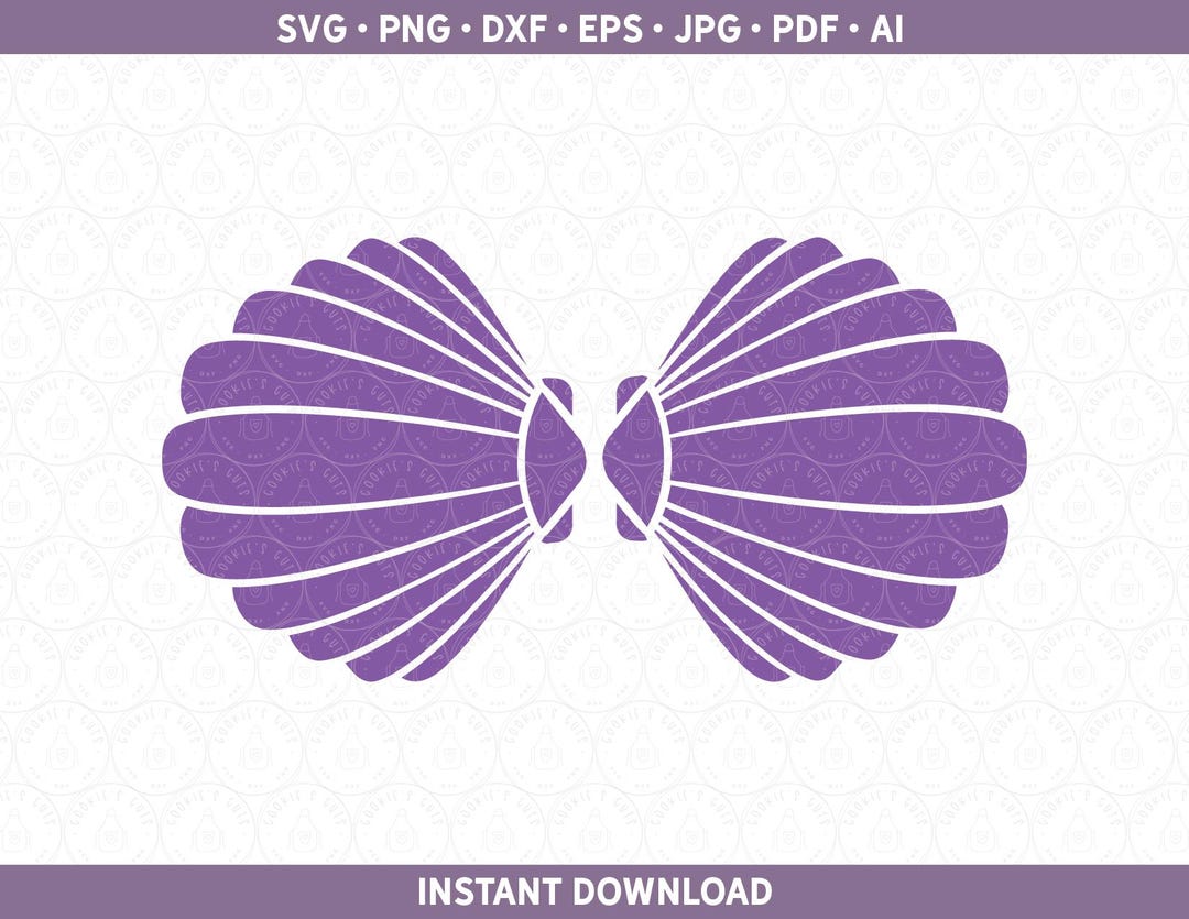Mermaid Seashells SVG DXF PNG, Seashell Little Mermaid Brassiere Bikini ...