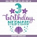 Mermaid Birthday SVG DXF PNG Age Girl Bday Shirt Tail, Third 3 Three ...