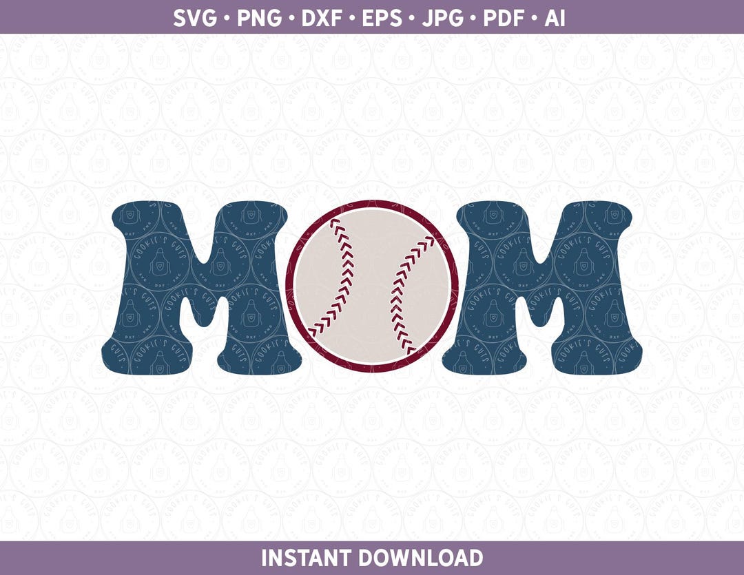 Baseball Mom SVG Cute Baseball Mom Png Dxf, Retro Tee Game Day Ballpark ...