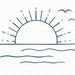 Beach SVG DXF, Vacay Vibe Summer Wave Landscape Sketch Line Drawing Sea ...