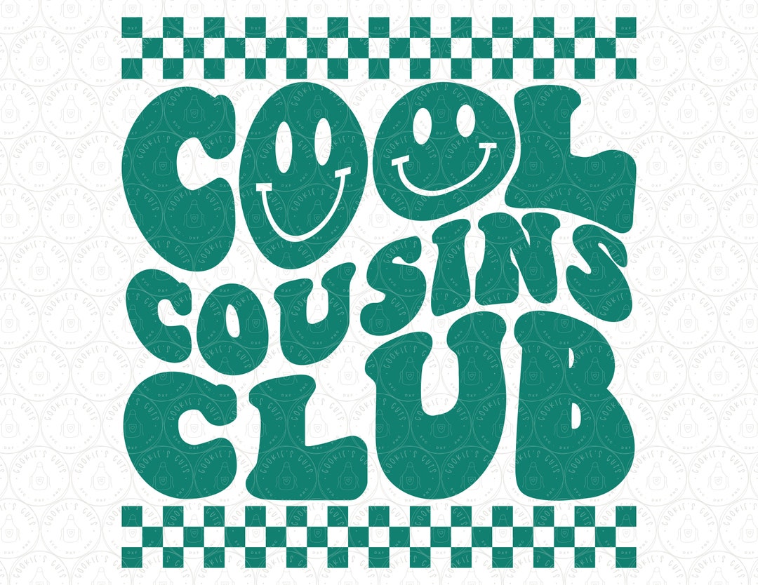 Retro Cool Cousins Club SVG Smiley Matching Cousin Shirts Cut File HTV ...