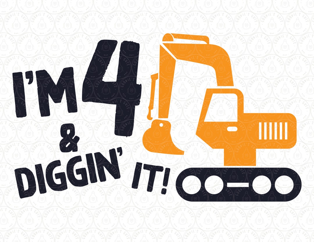 Construction Birthday SVG DXF PNG Fourth Bday Party Shirt Htv Vinyl 4th ...