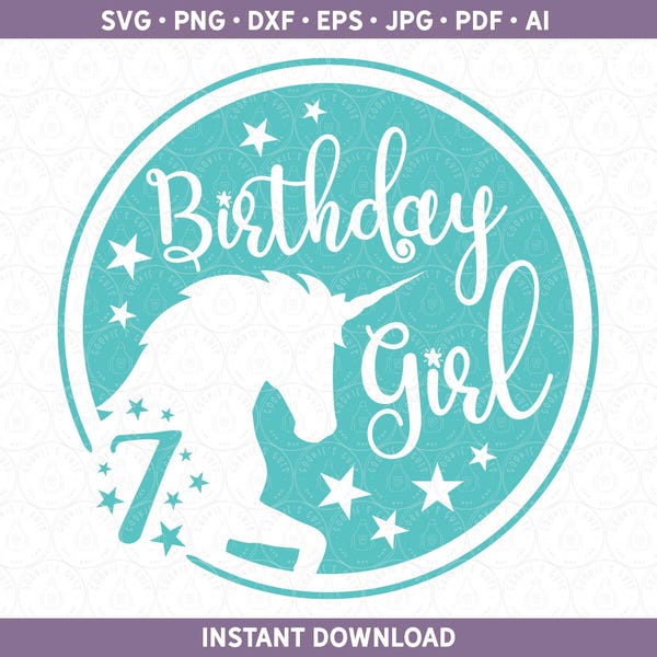 Unicorn 7th Birthday Svg - Etsy