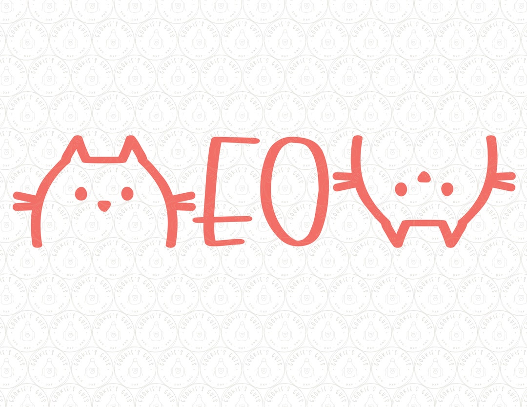 Cat Lover Meow SVG , Cat DXF PNG Cute Meow Kittens Sublimation Htv ...