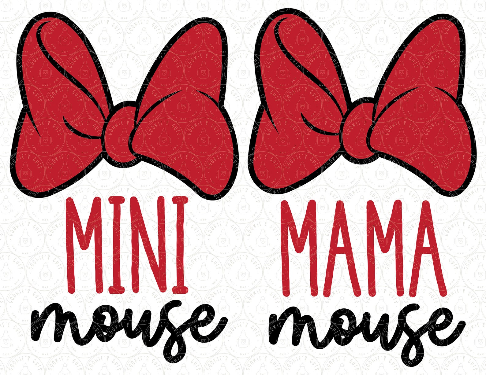WDW Mama Mouse and Mini Mouse SVG Pack Minnie Mommy & Me - Etsy