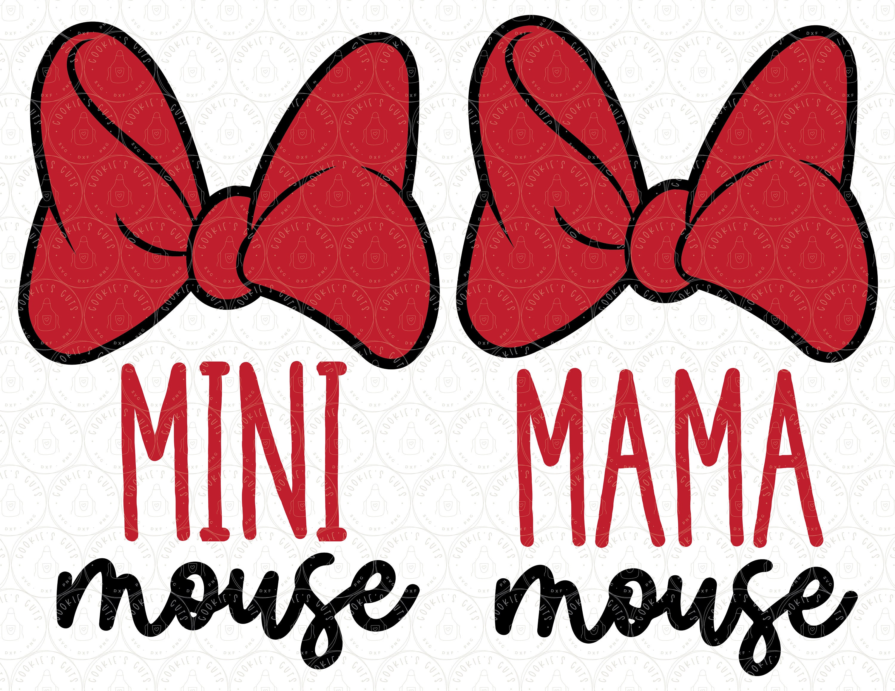 WDW Mama Mouse and Mini Mouse SVG Pack Minnie Mommy & Me - Etsy
