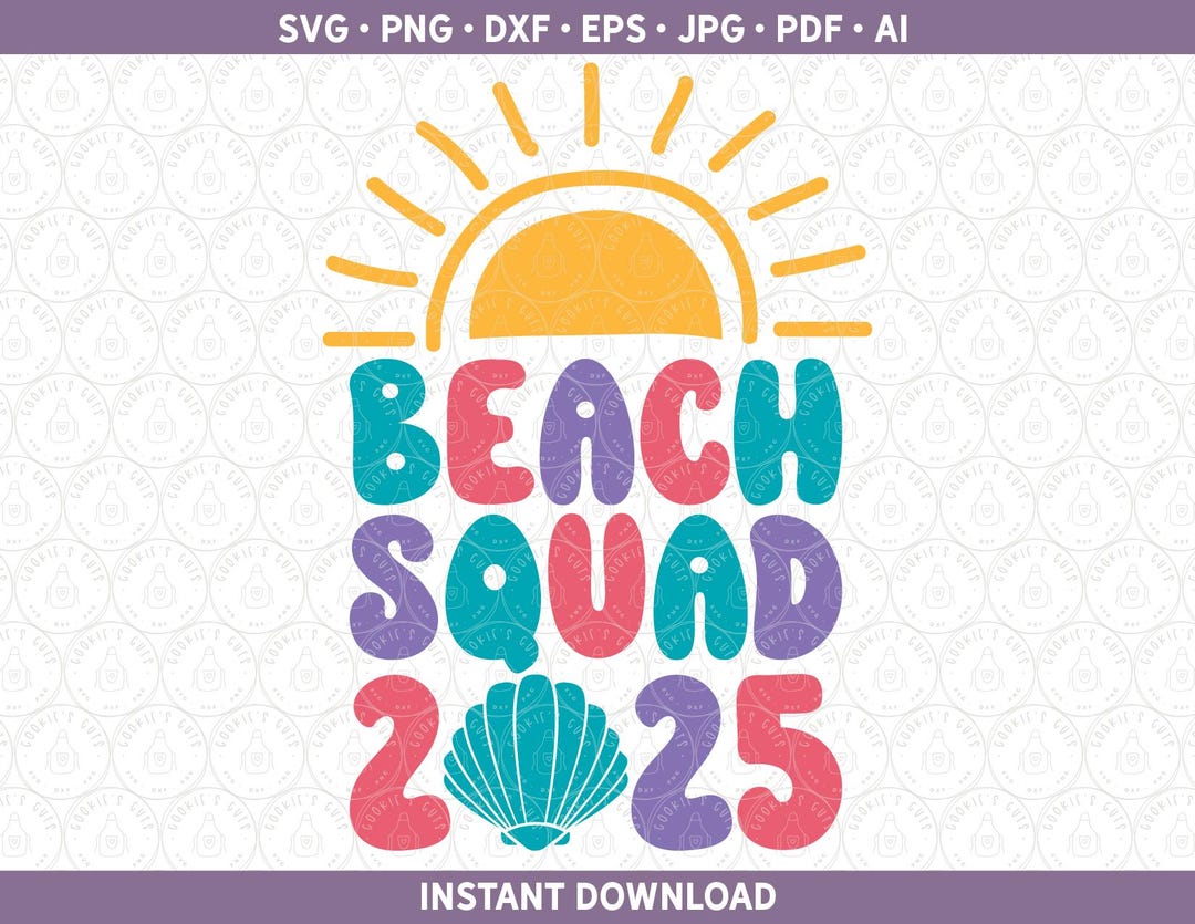 Beach Squad 2025 PNG SVG | Family Trip Matching Shirts Sublimation ...