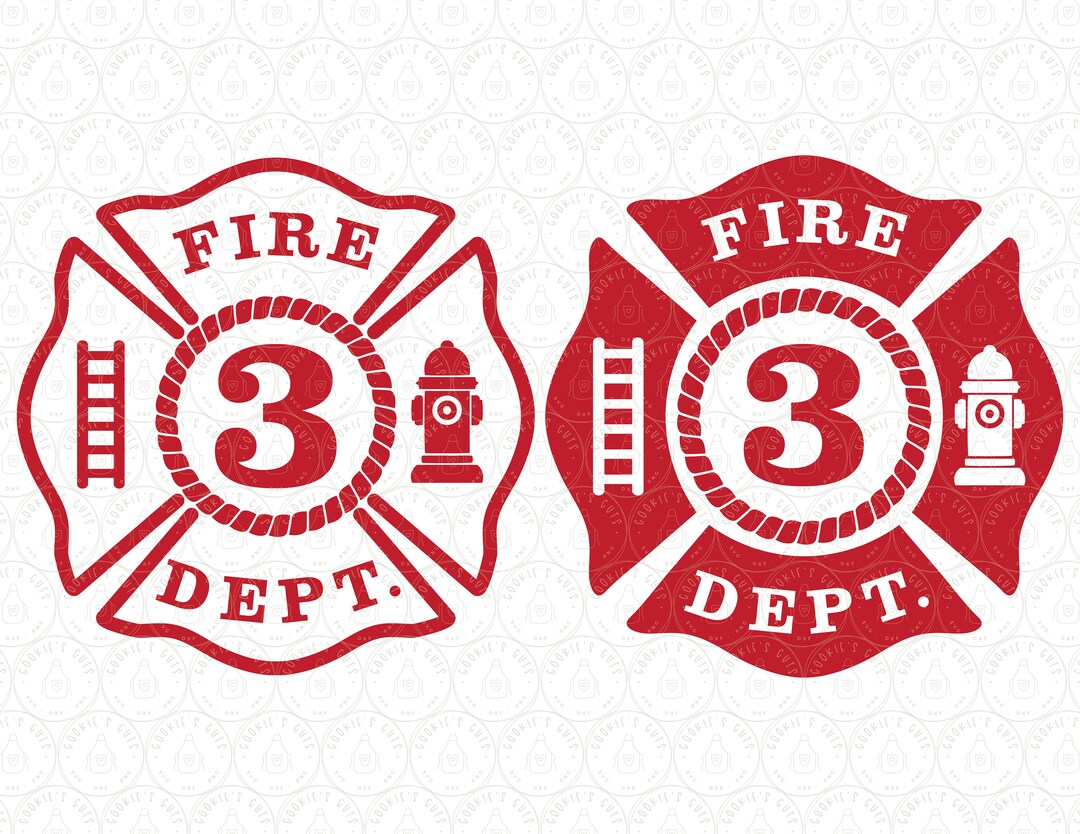 Fire Badge Firefighter Fire Truck Age Shirt SVG DXF PNG, Third 3 Three ...