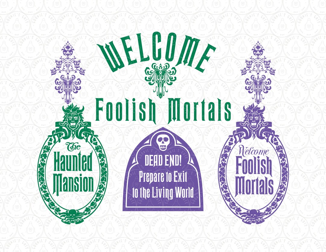 Haunted Mansion Signs SVG DXF PNG Cut Files Pack para Silhouette ...