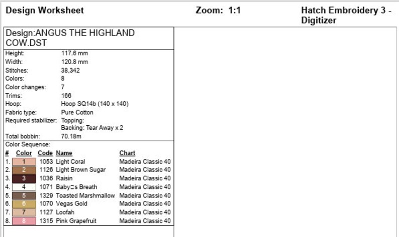 Highland Cow 'angus' Embroidery Digital Design || Standard Size 4.62" X ...