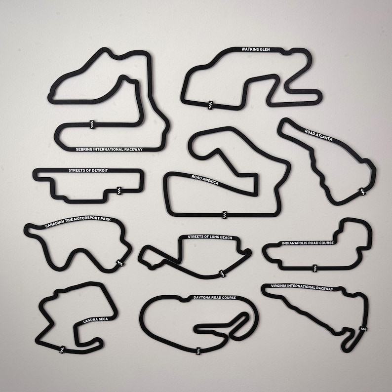 IMSA Track Wall Art Set - 2026 Season Circuits - 3D Track Layout Decor ...