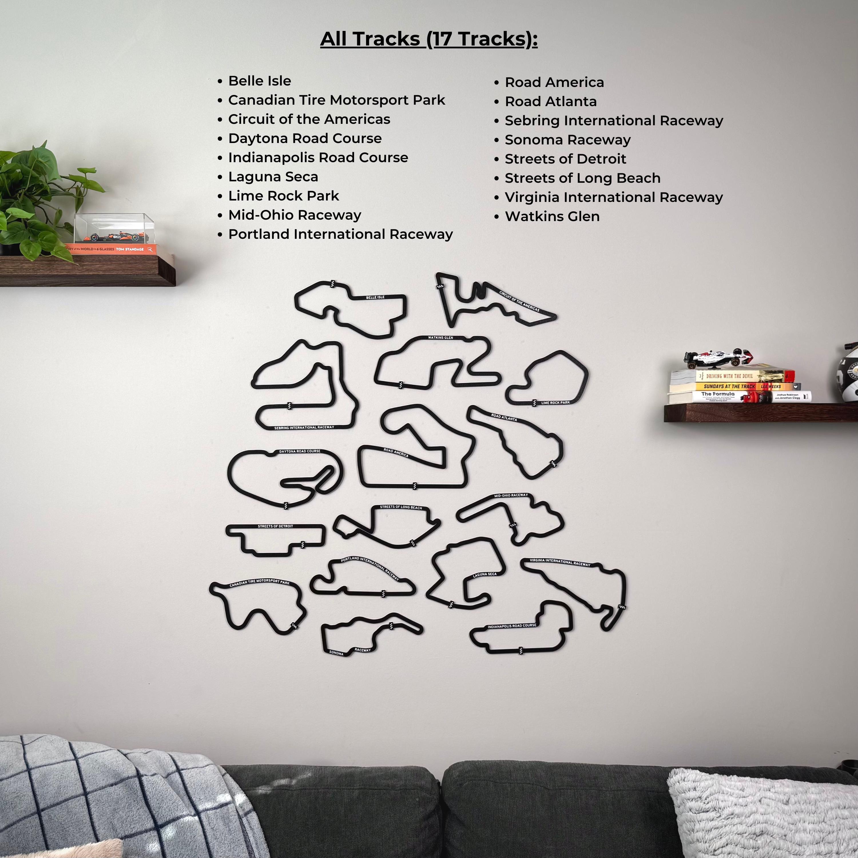 IMSA Track Wall Art Set - 2026 Season Circuits - 3D Track Layout Decor ...