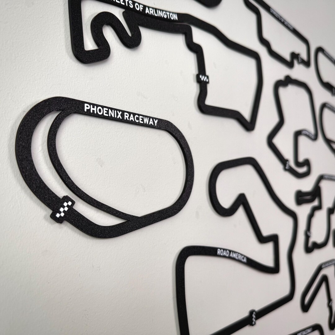 Indycar Track Wall Art Set - 2026 Season Circuits - 3D Track Layout ...