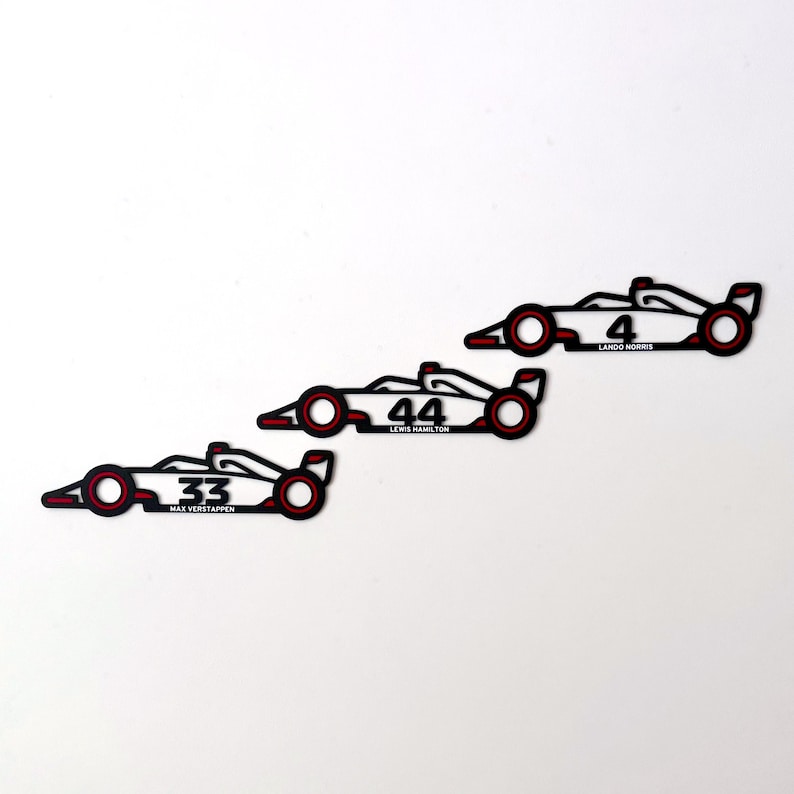 F1 Car Silhouette Wall Art | Customizable Name & Number | 3D Formula 1 ...