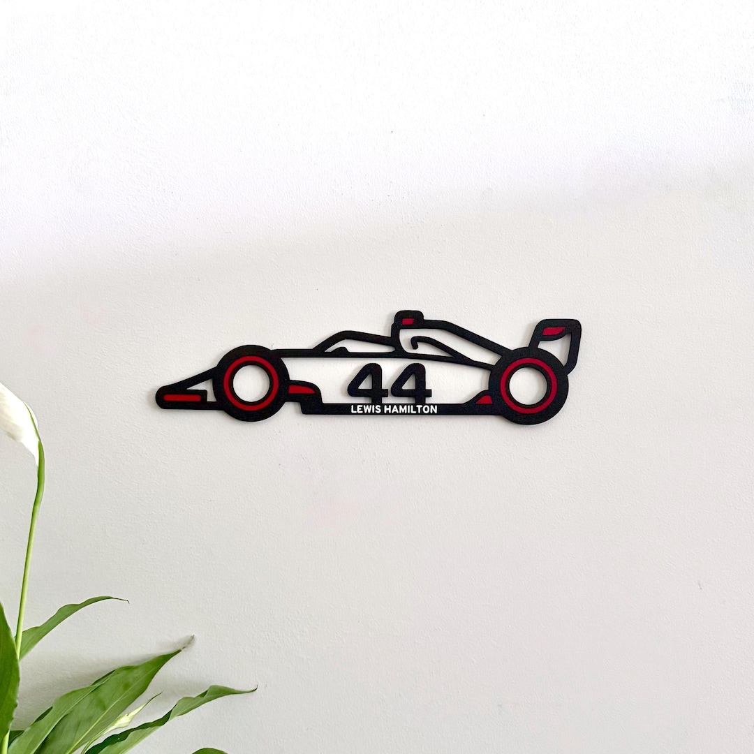 Formula 1 Car Silhouette Wall Art - Custom F1 Car Outline ...
